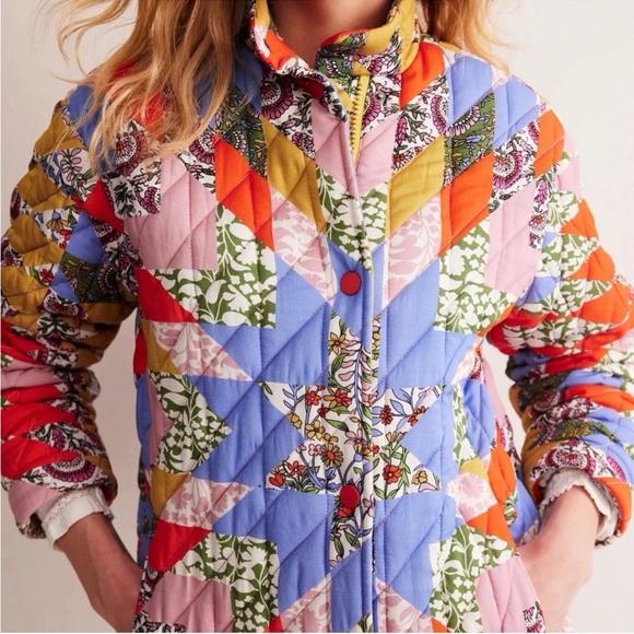 Boden | Jackets & Coats | Boden Soft Multicolor Quilted Puffer Jacket ...